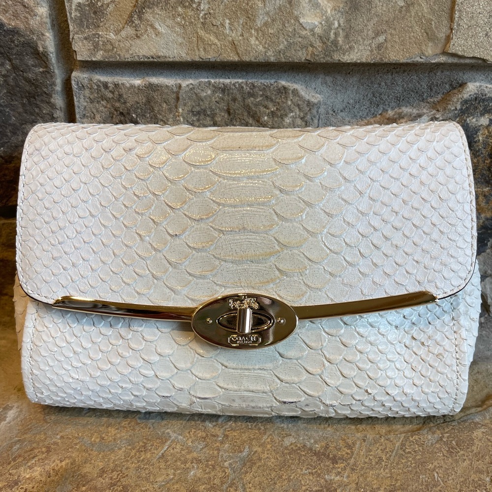 Coach Madison Crossbody/Clutch Python Embossed Leathe… - Gem